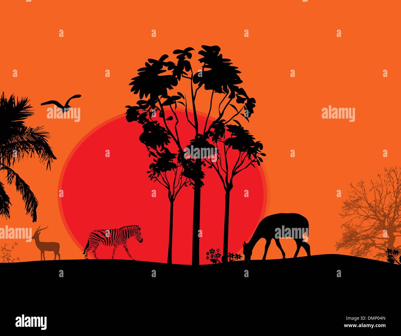 Africa / safari - silhouettes of wild animals Stock Vector Image & Art ...