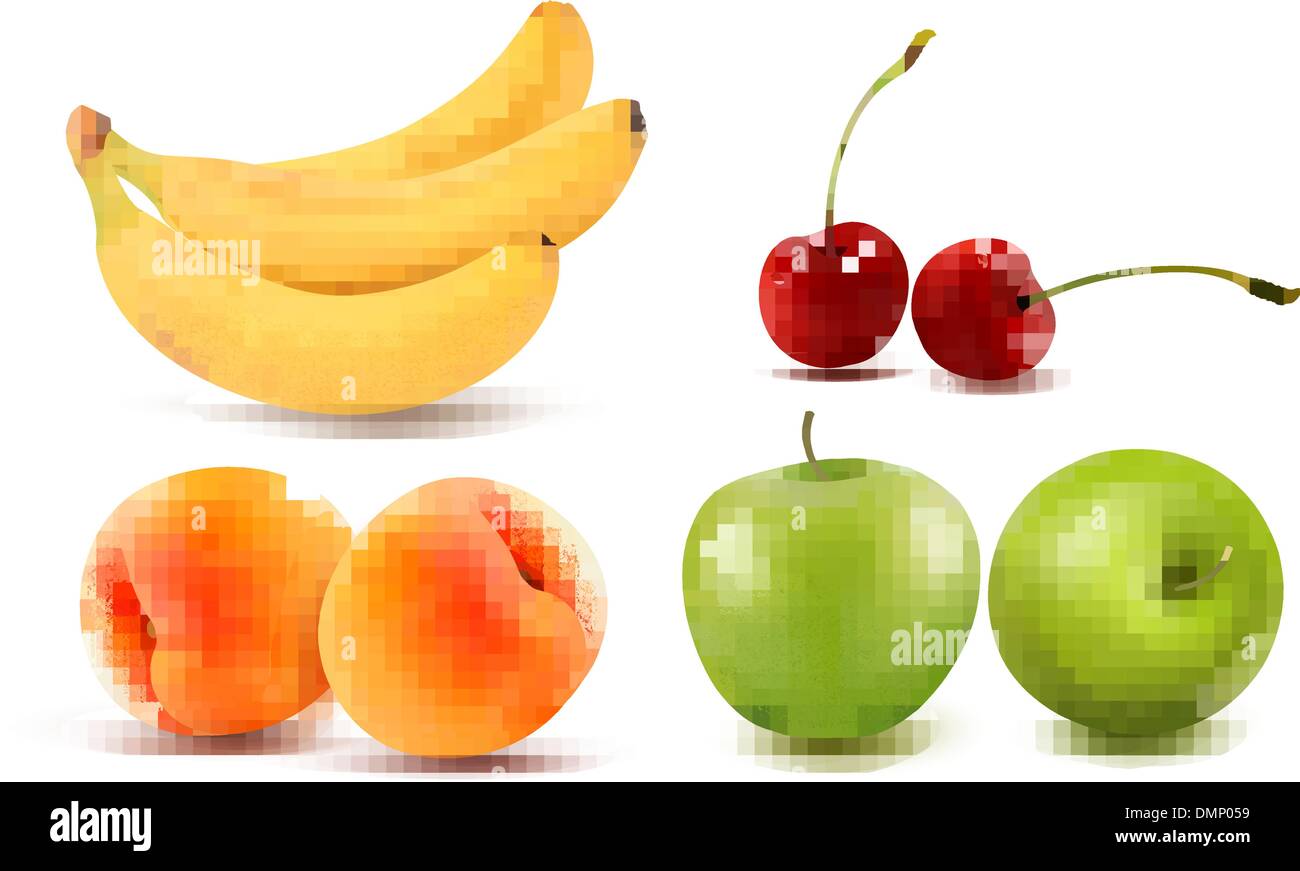 Group of fresh colorful fruit. Vector illustration Stock Vector Image ...