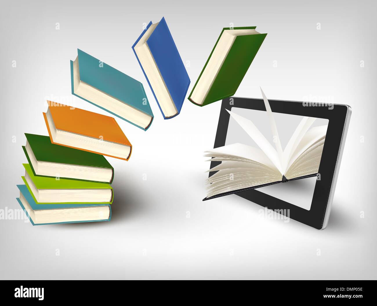 Illustration of computer and books hi-res stock photography and images ...