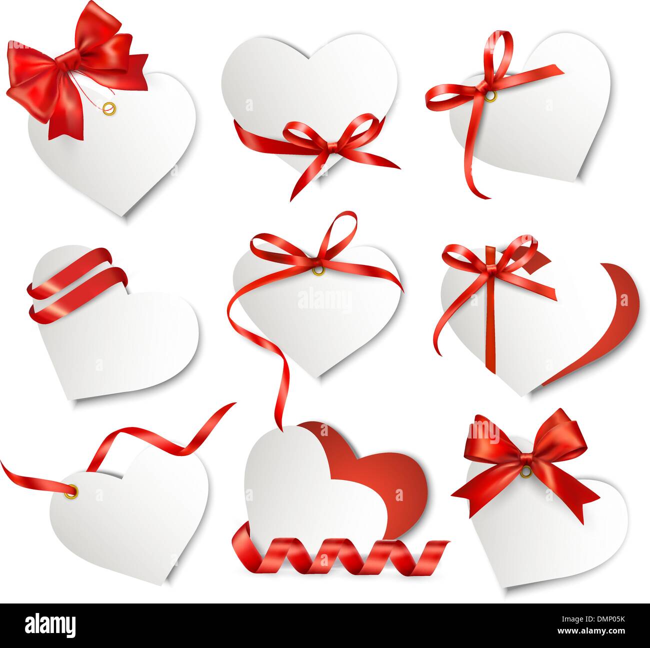 Hearts and bows Stock Vector Images - Alamy