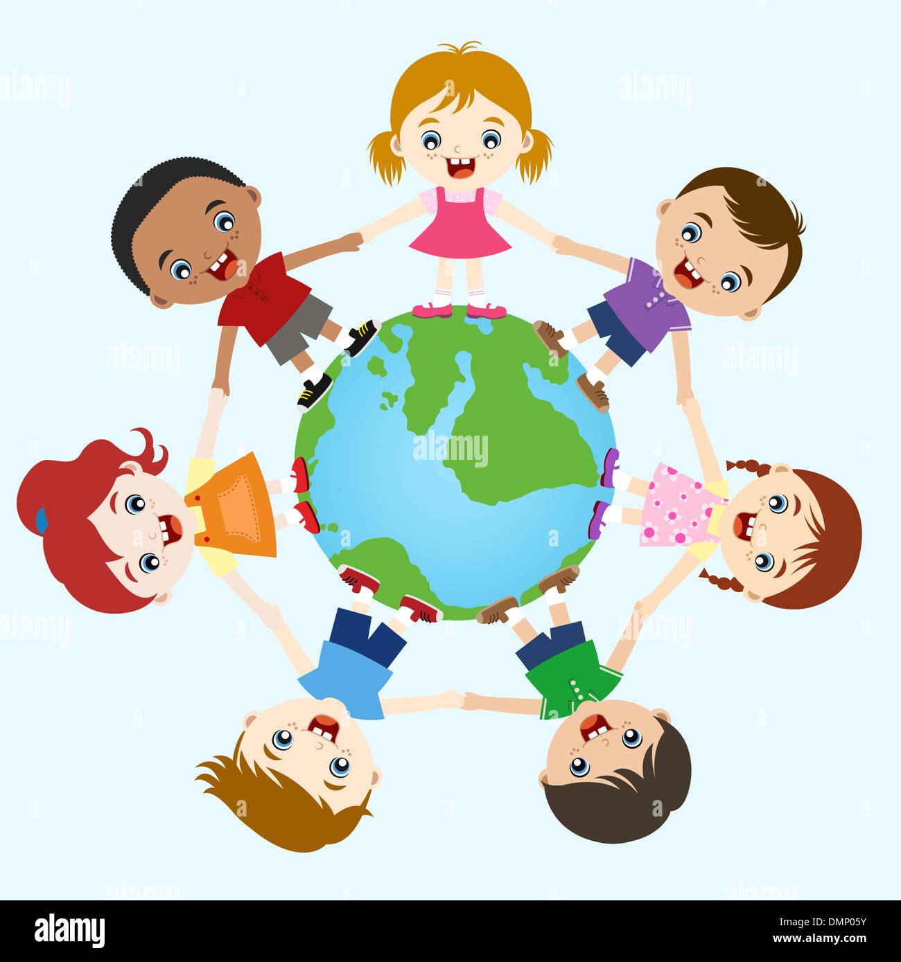 cute multicultural children hand in hand Stock Vector Image & Art - Alamy