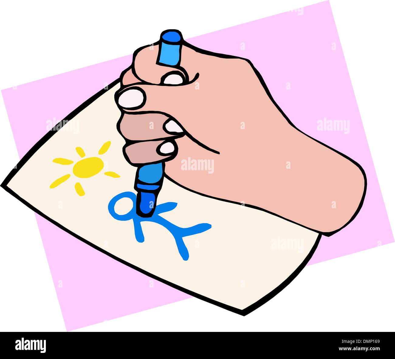 Pencil drawing by child Stock Vector Images - Alamy