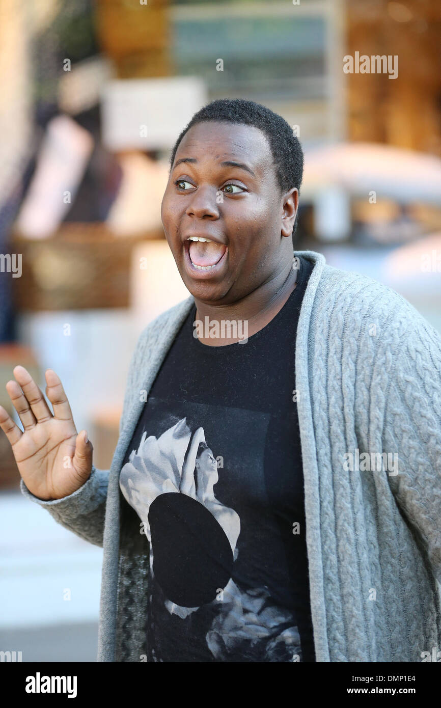 Glee star Alex Newell spends time at The Grove. Los Angeles, California ...