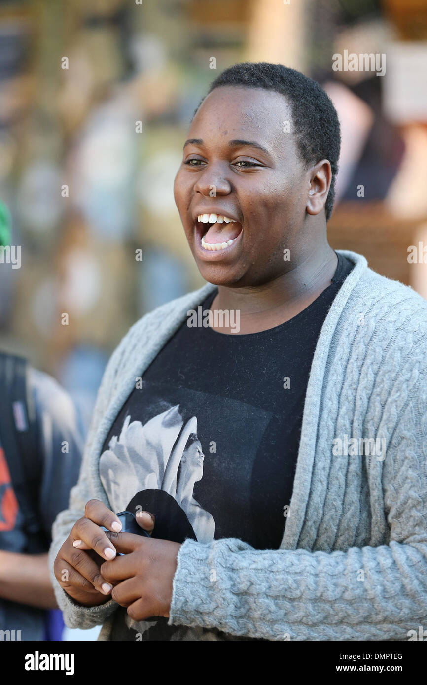 Glee star Alex Newell spends time at The Grove. Los Angeles, California ...