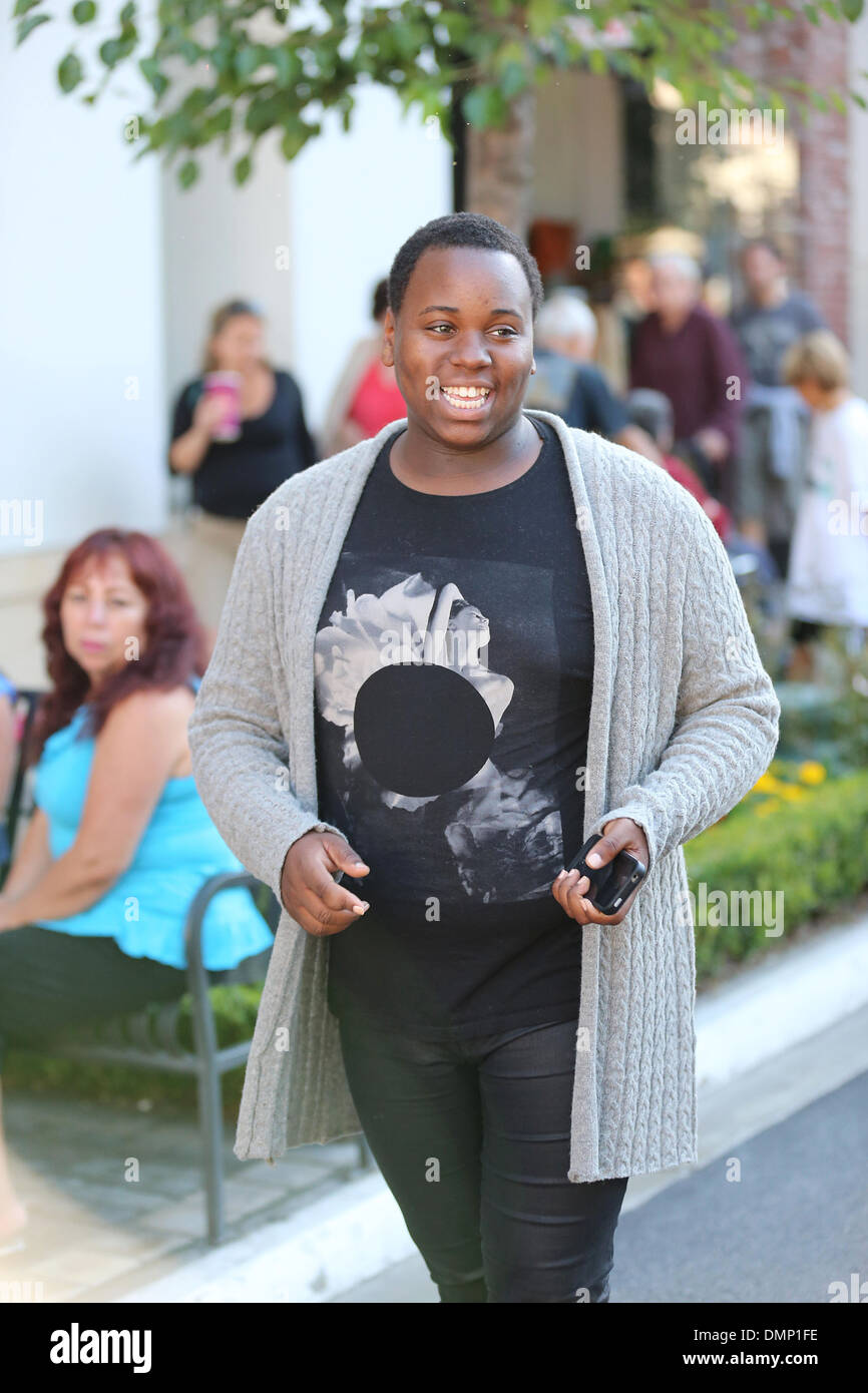 Glee star Alex Newell spends time at The Grove. Los Angeles, California ...