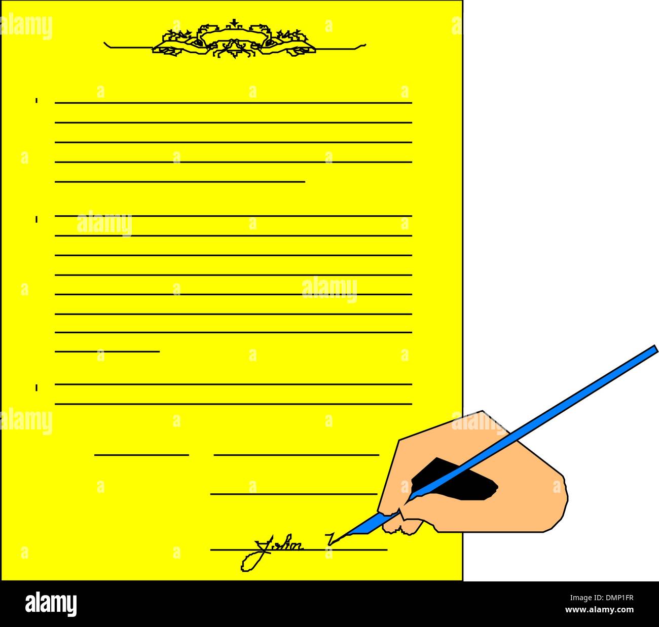 Legal professional signing contract Stock Vector Images - Alamy
