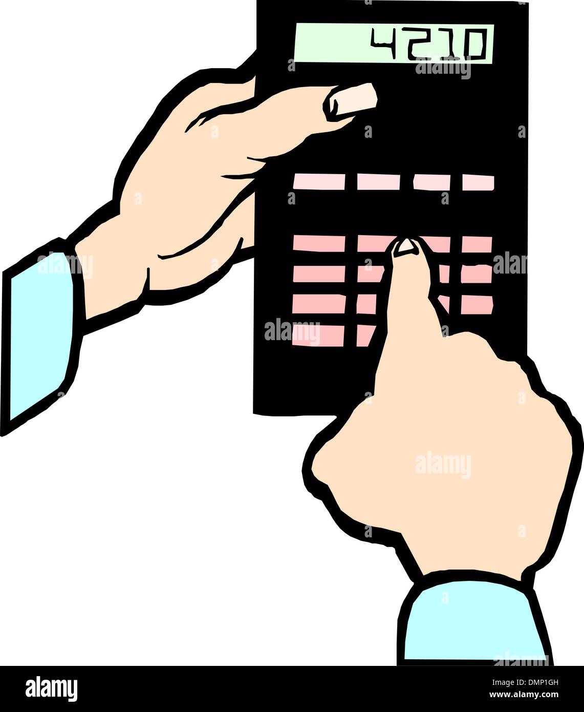Hand with calculator Stock Vector Images - Alamy