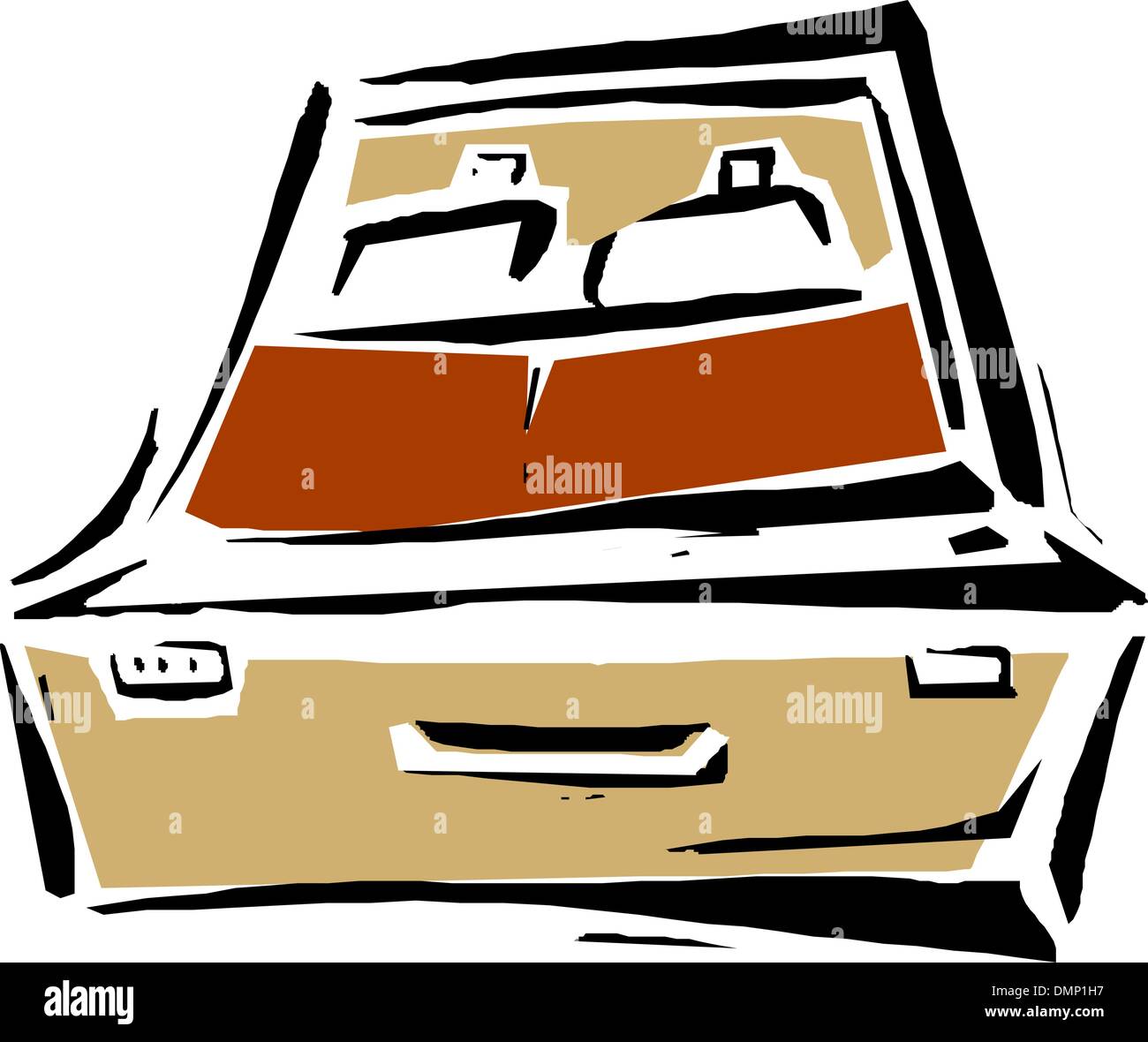 Old brown suitcase handle Stock Vector Images - Alamy