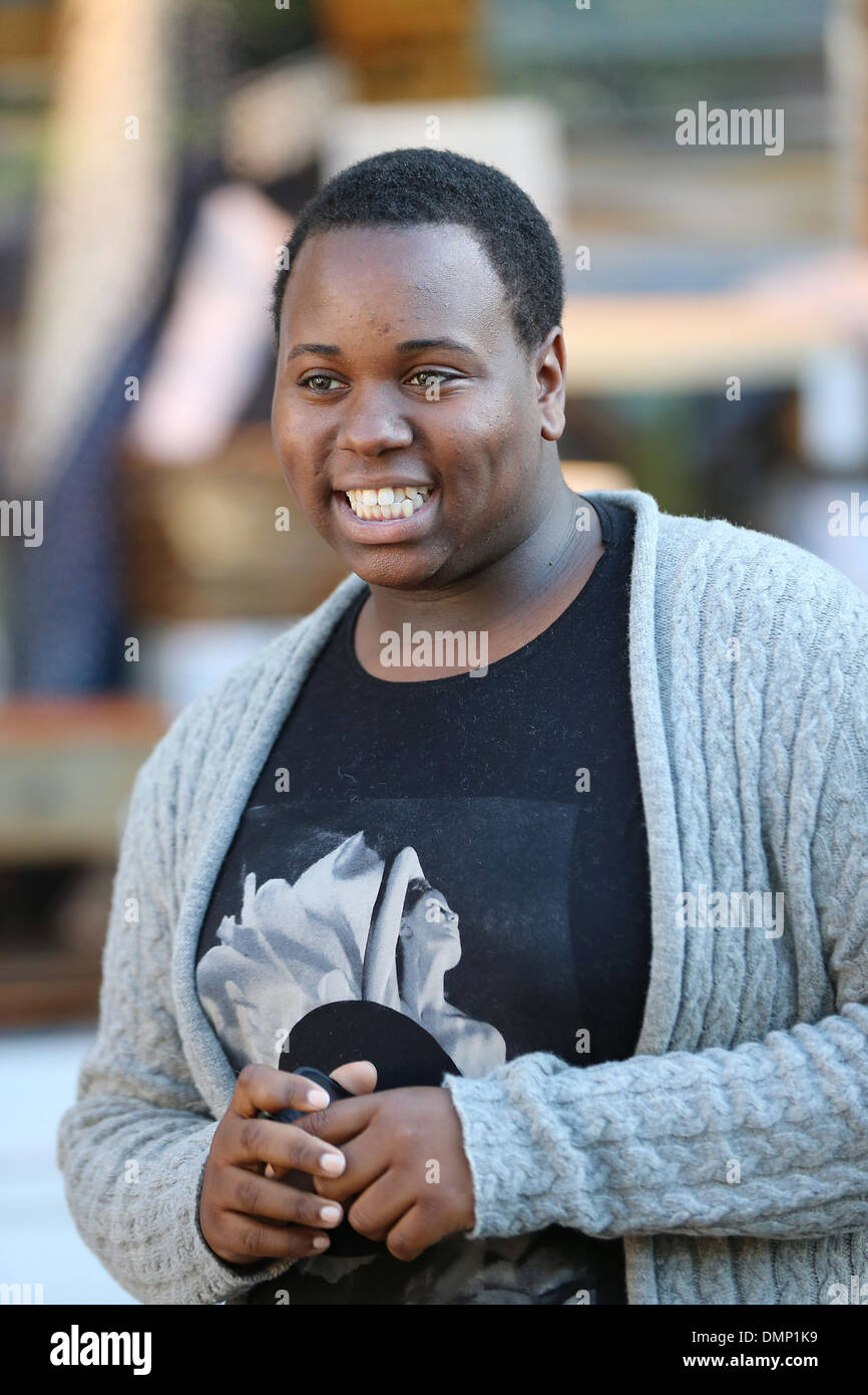 Glee star Alex Newell spends time at The Grove. Los Angeles, California ...