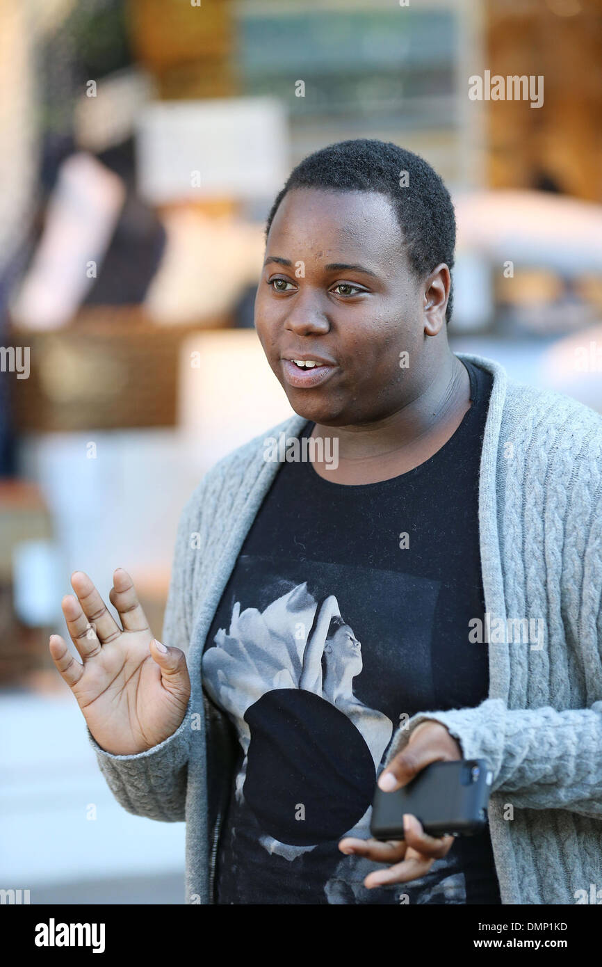 Glee star Alex Newell spends time at The Grove. Los Angeles, California ...