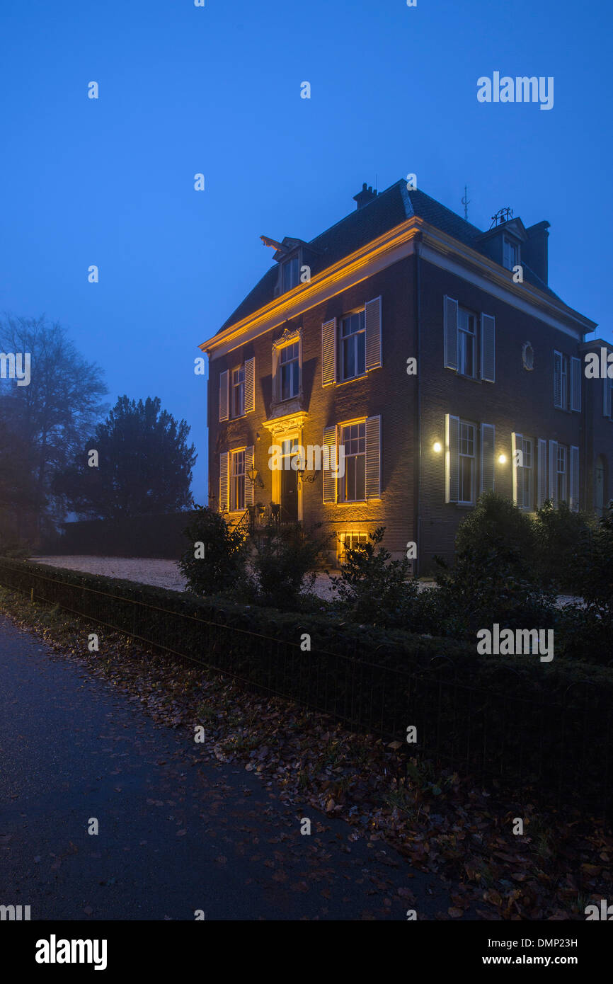 Netherlands, 's-Graveland, Rural estate called Jagtlust. Twilight Stock ...