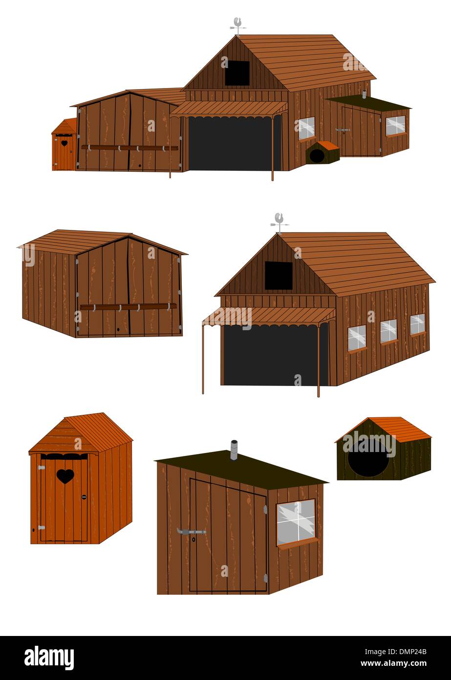 Agricultural field wooden building Stock Vector Images - Alamy