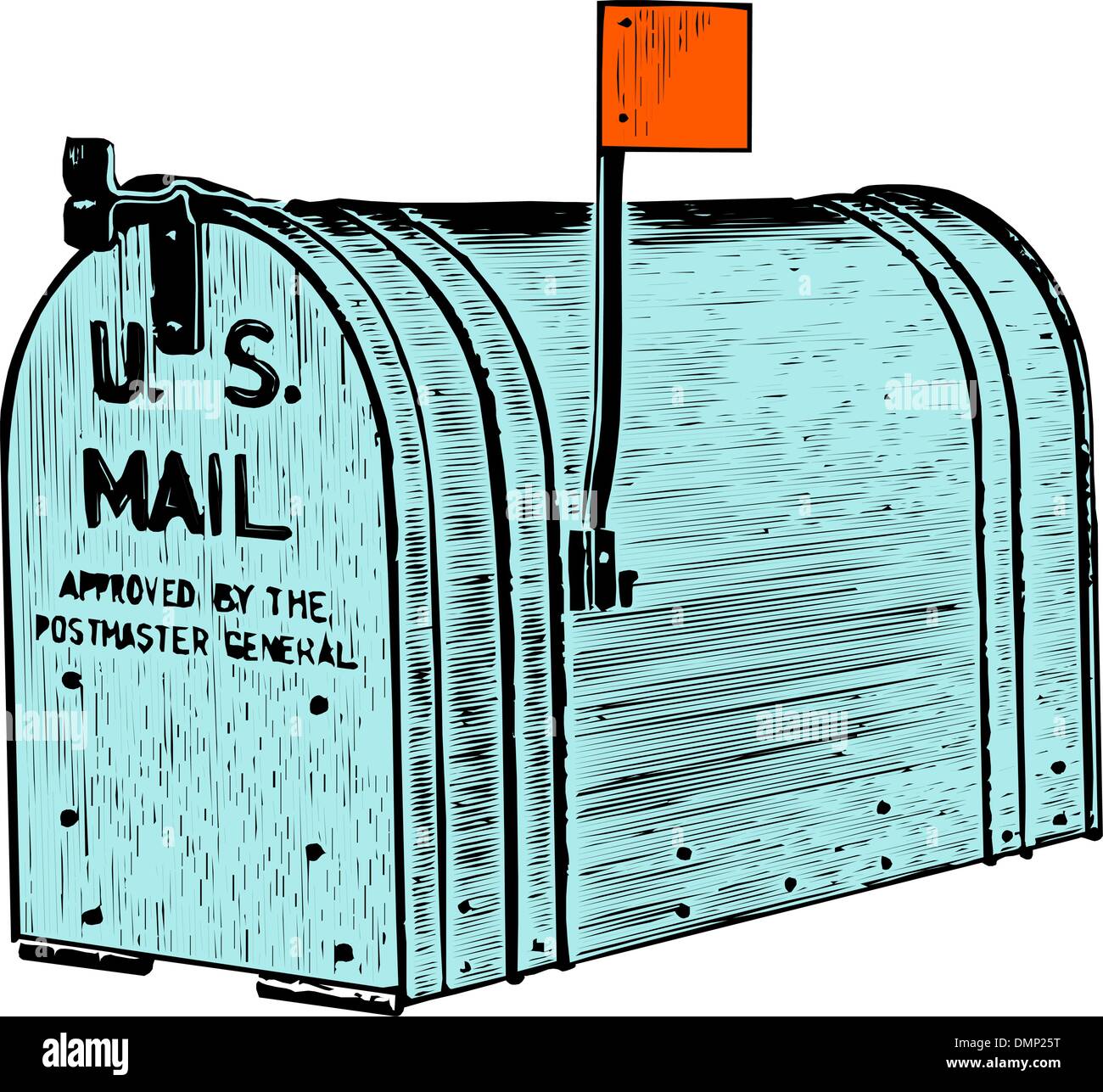 Old red mailbox Stock Vector Images - Alamy