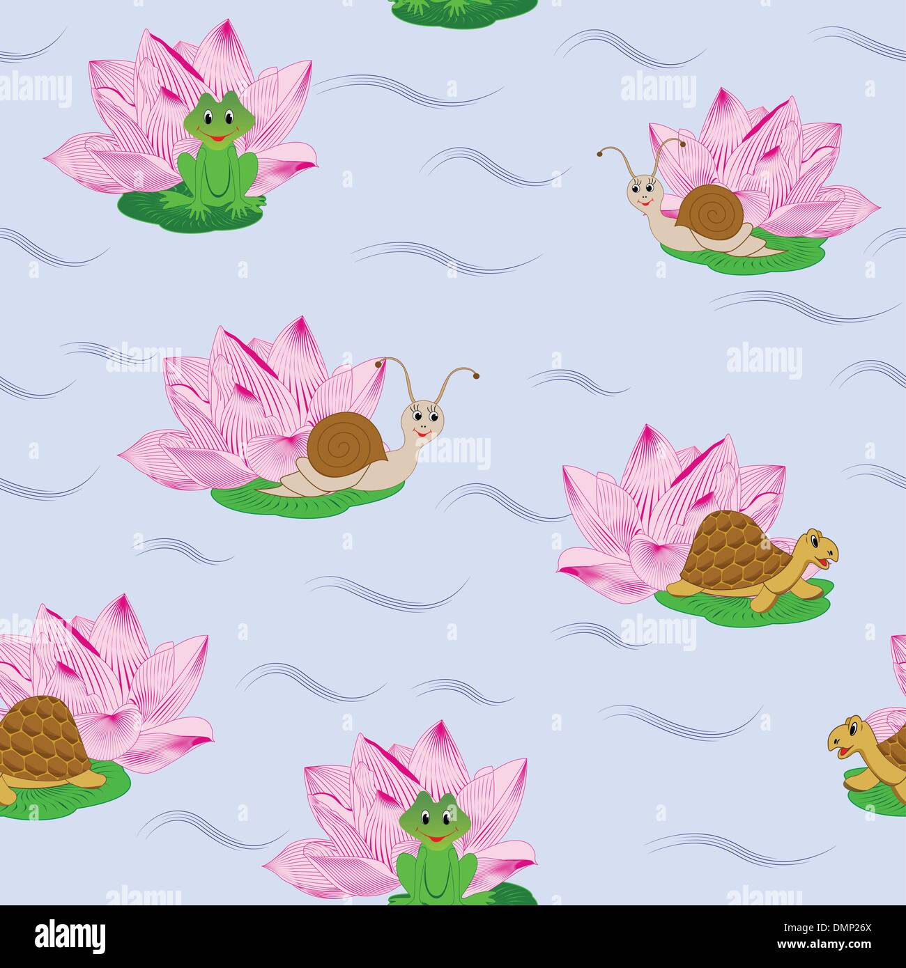 Seamless pattern pink lotus Stock Vector Images - Alamy