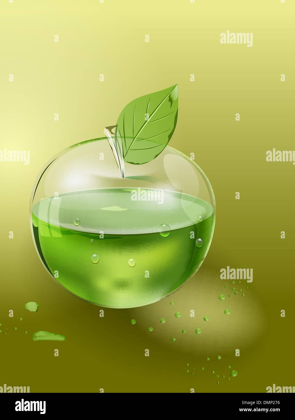 Green apple juice glass Stock Vector Images - Alamy