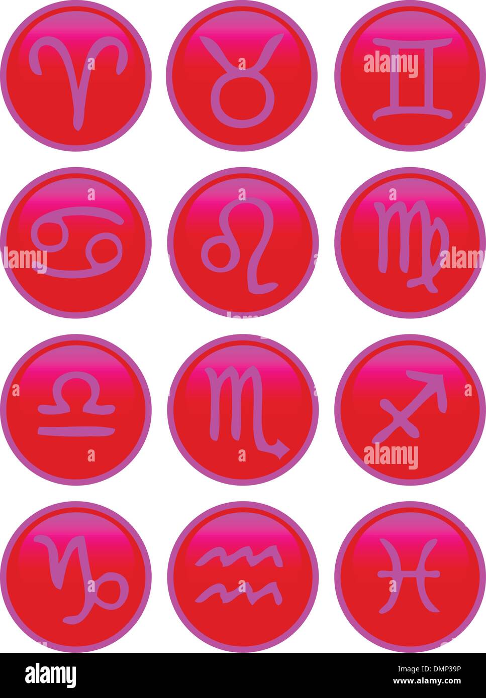 Zodiac Icon Set red and pink Stock Vector Image & Art - Alamy
