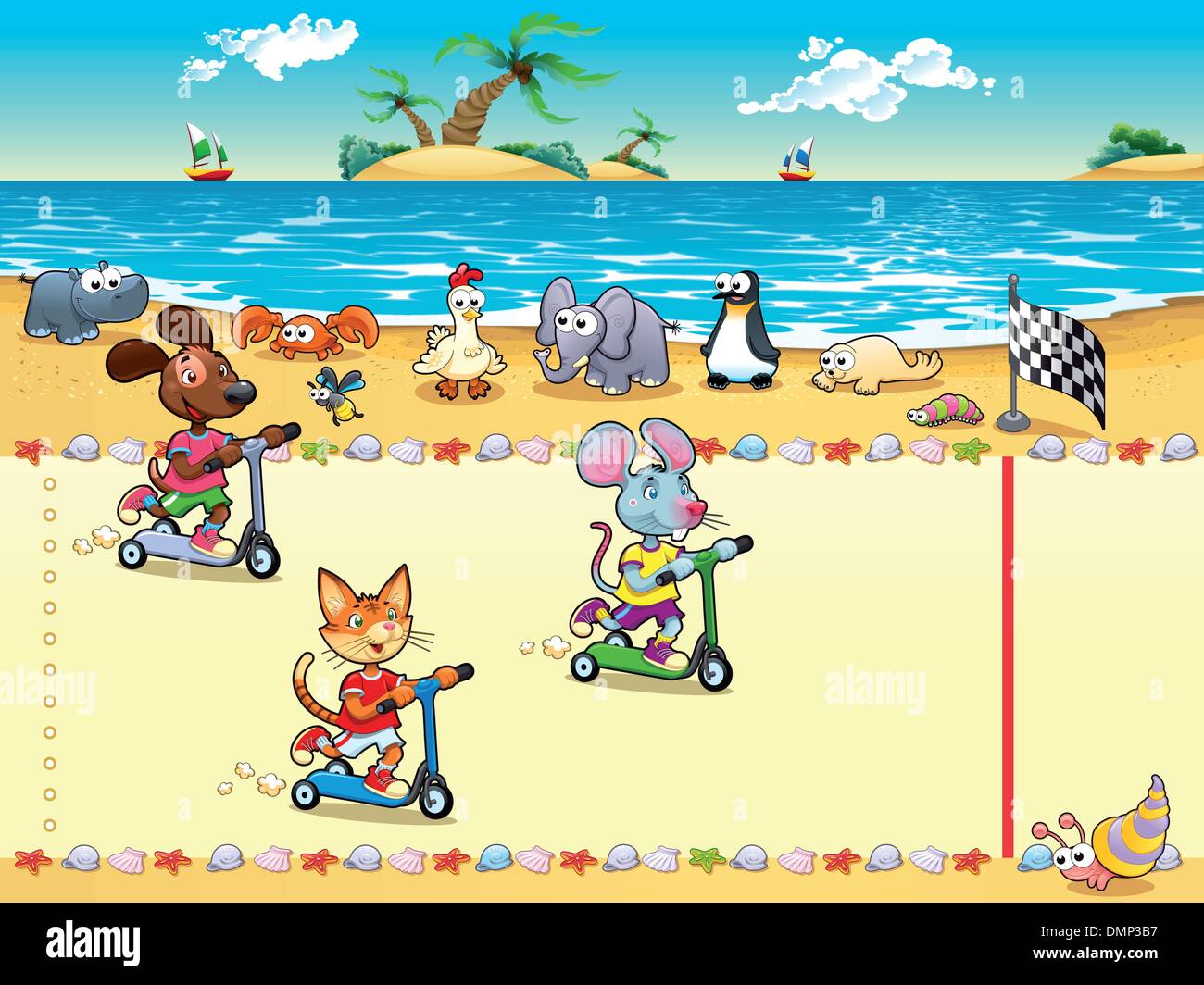 Competition in Beach Stock Vector Image & Art - Alamy
