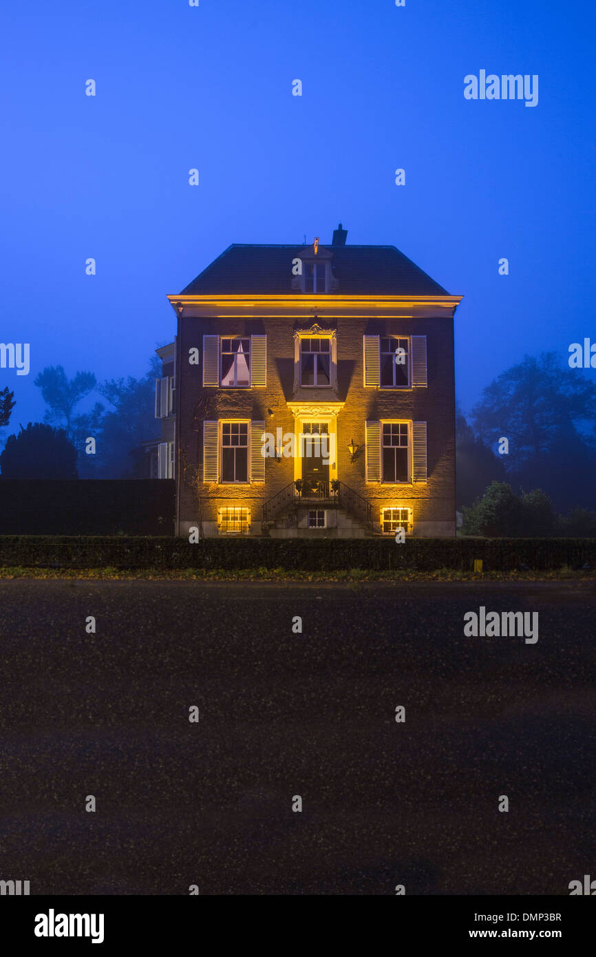 Netherlands, 's-Graveland, Rural estate called Jagtlust. Twilight Stock ...