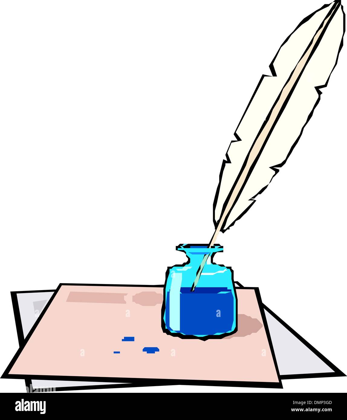 Pen feather tool write Stock Vector Images - Alamy