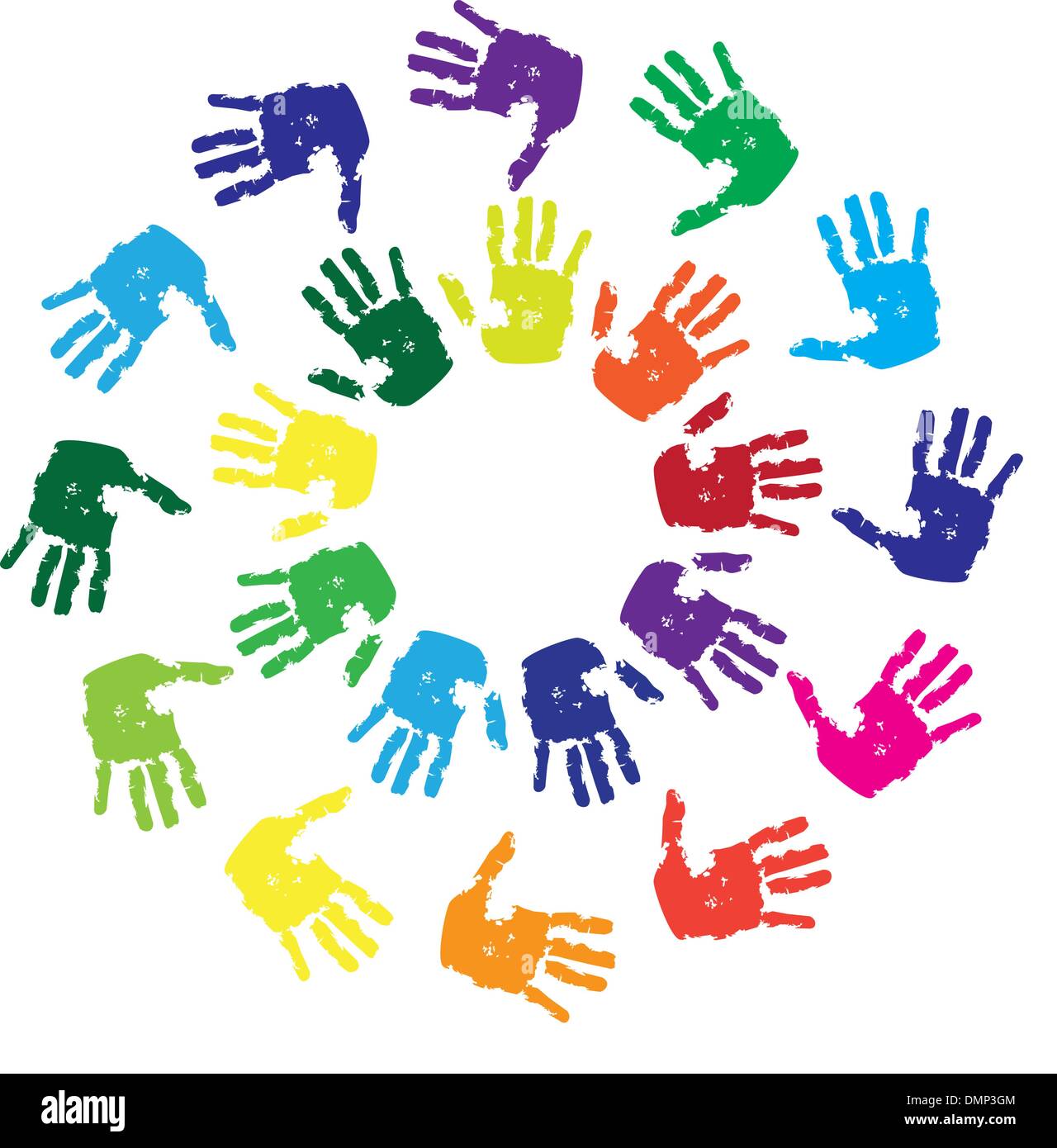Handprint circle Stock Vector Images - Alamy