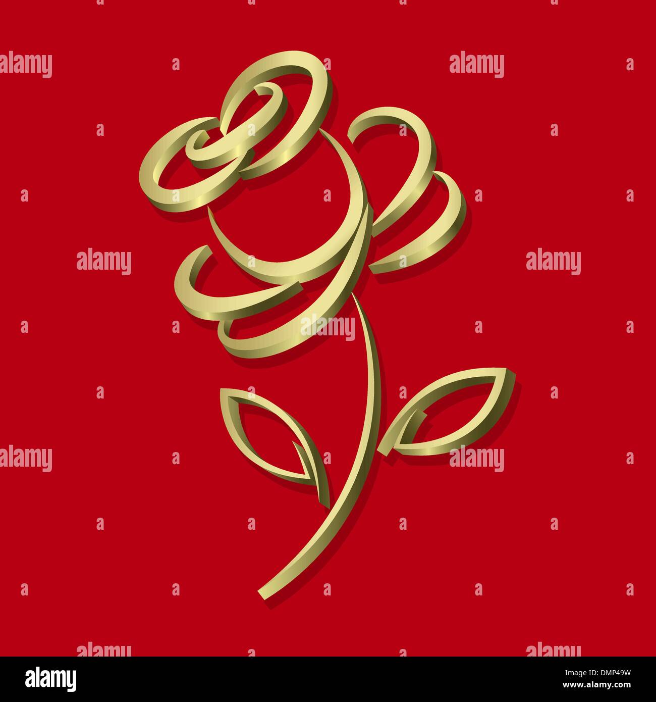 Red rose flower golden Stock Vector Images - Alamy