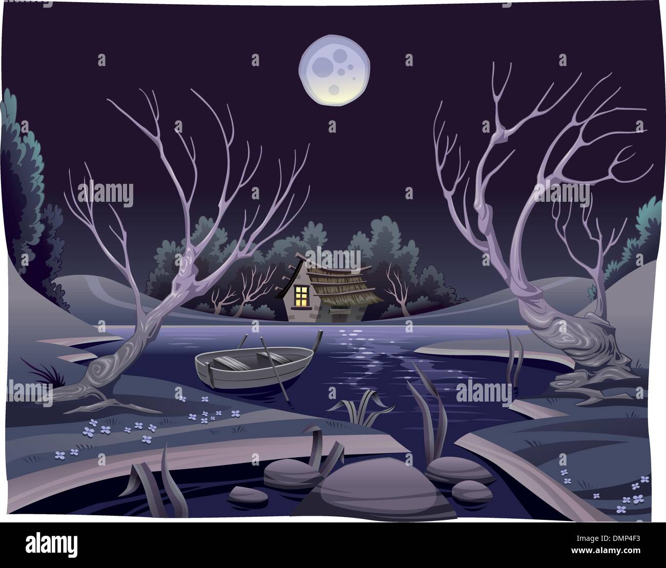 Marsh pond scenery Stock Vector Images - Alamy