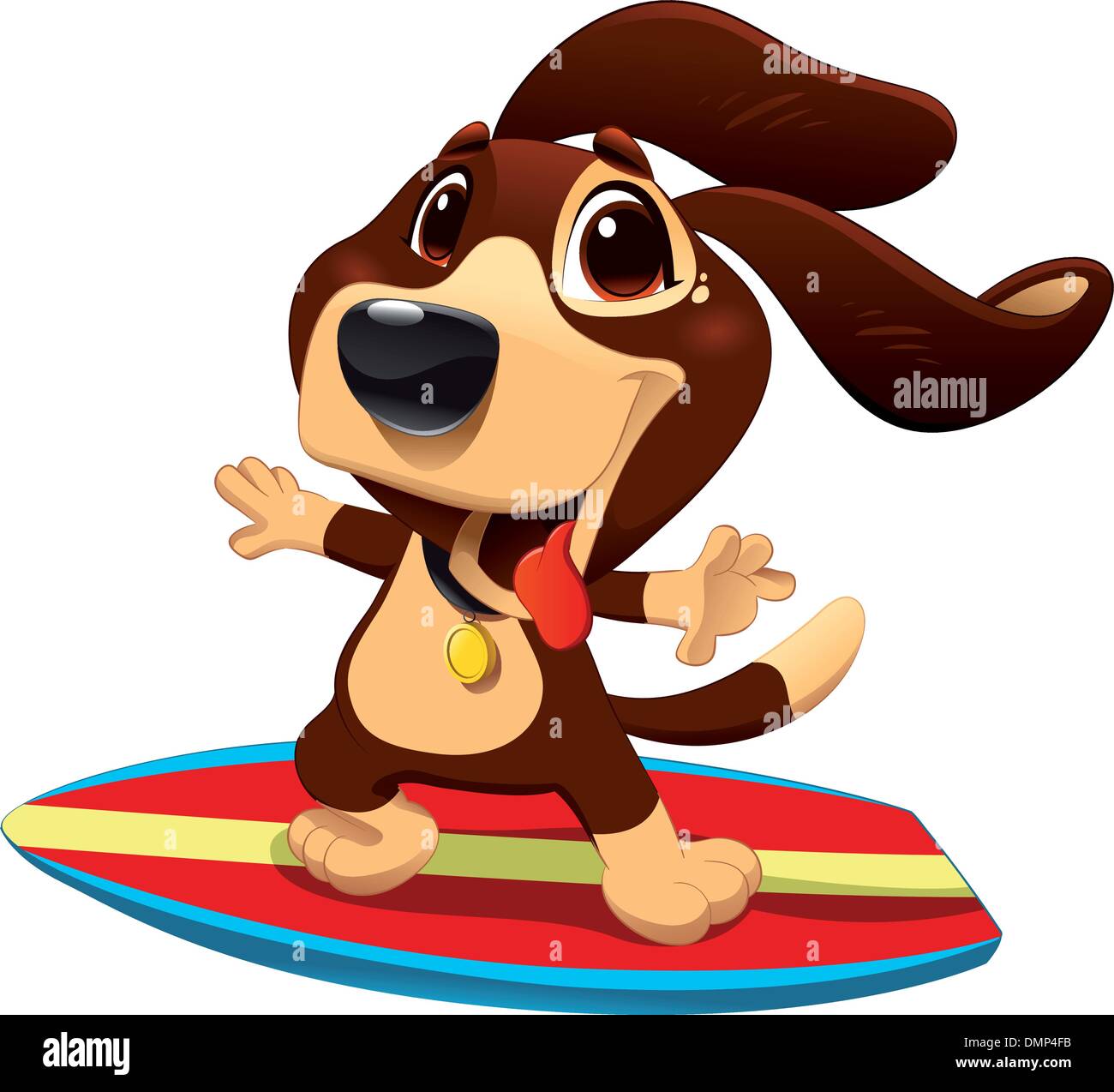 Dog with surf Stock Vector Image & Art - Alamy