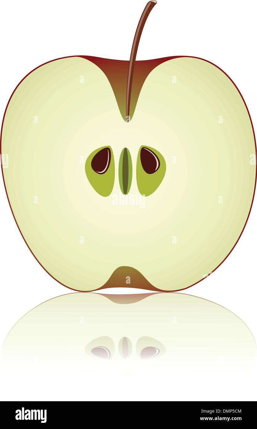Half apple brown Stock Vector Images - Alamy