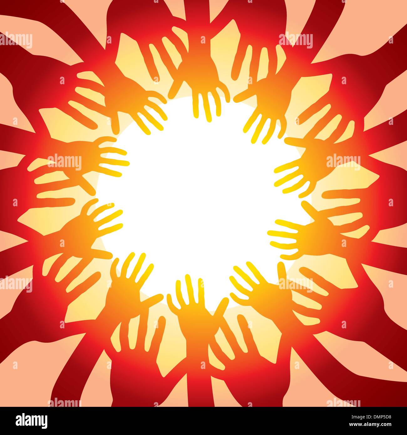 vector hands around sun Stock Vector Image & Art - Alamy