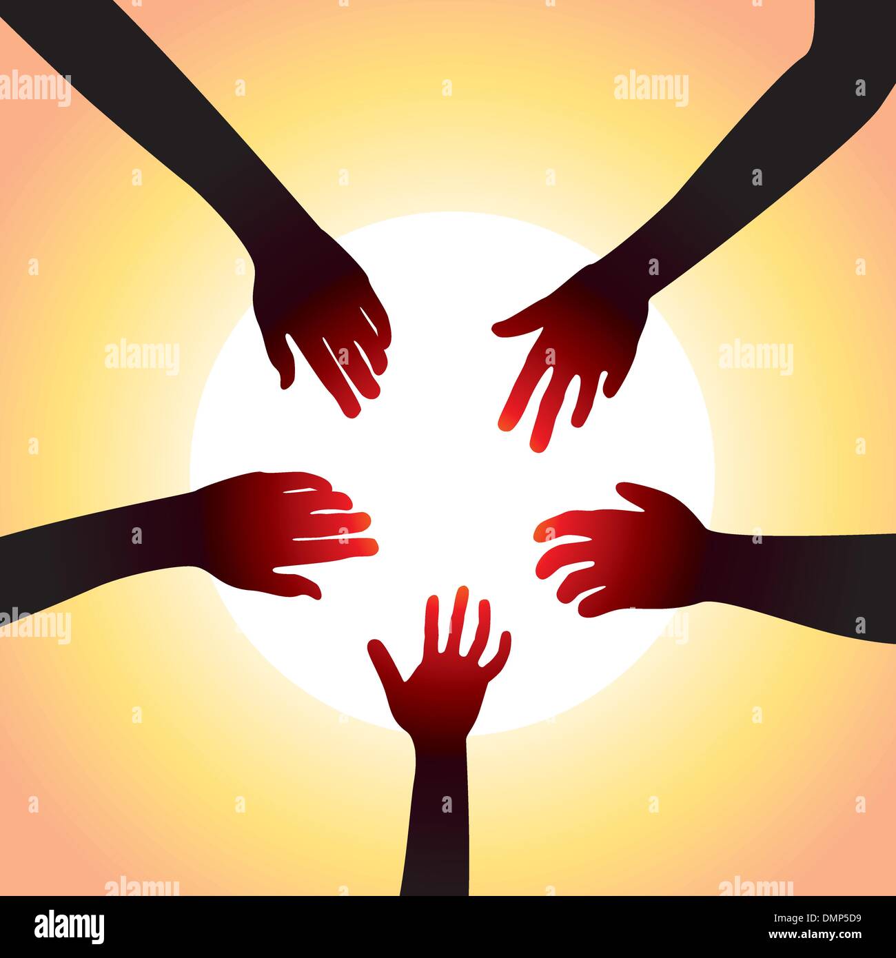vector hands around sun Stock Vector Image & Art - Alamy