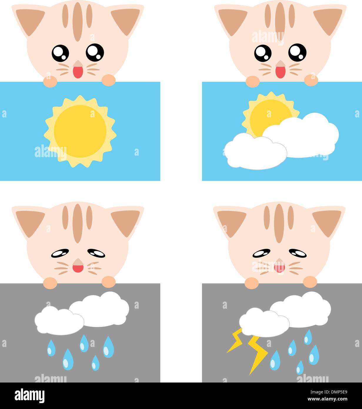 Paper cat weather icon illustration Stock Vector Image & Art - Alamy