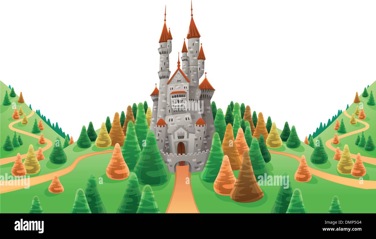 Old building in medieval Stock Vector Images - Alamy