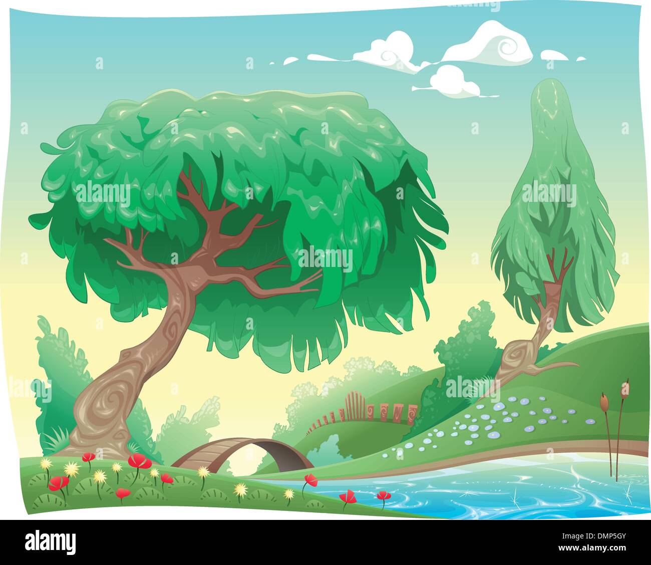 Stream countryside Stock Vector Images - Alamy