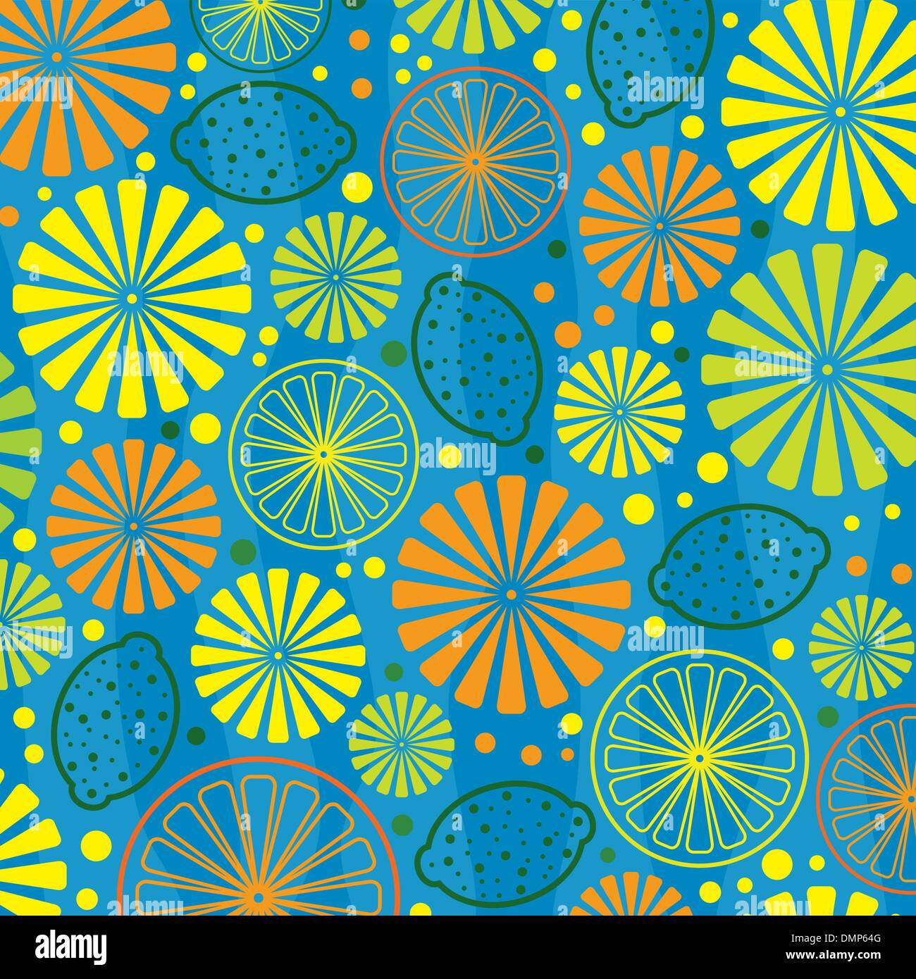 Sliced citrus on blue Stock Vector Images - Alamy