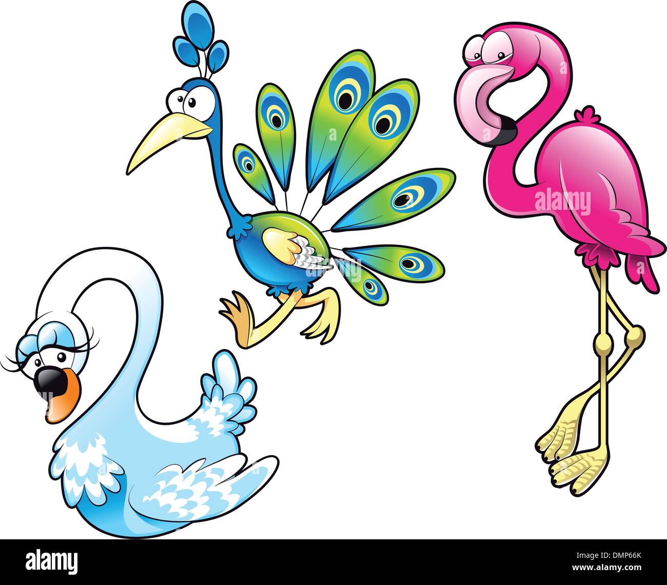 Peacock, swan and flamingo Stock Vector Image & Art - Alamy