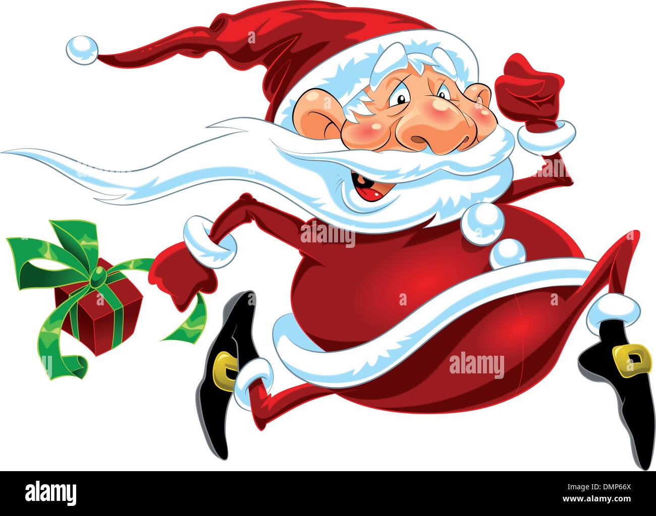 Santa Claus Running Stock Vector Image & Art - Alamy
