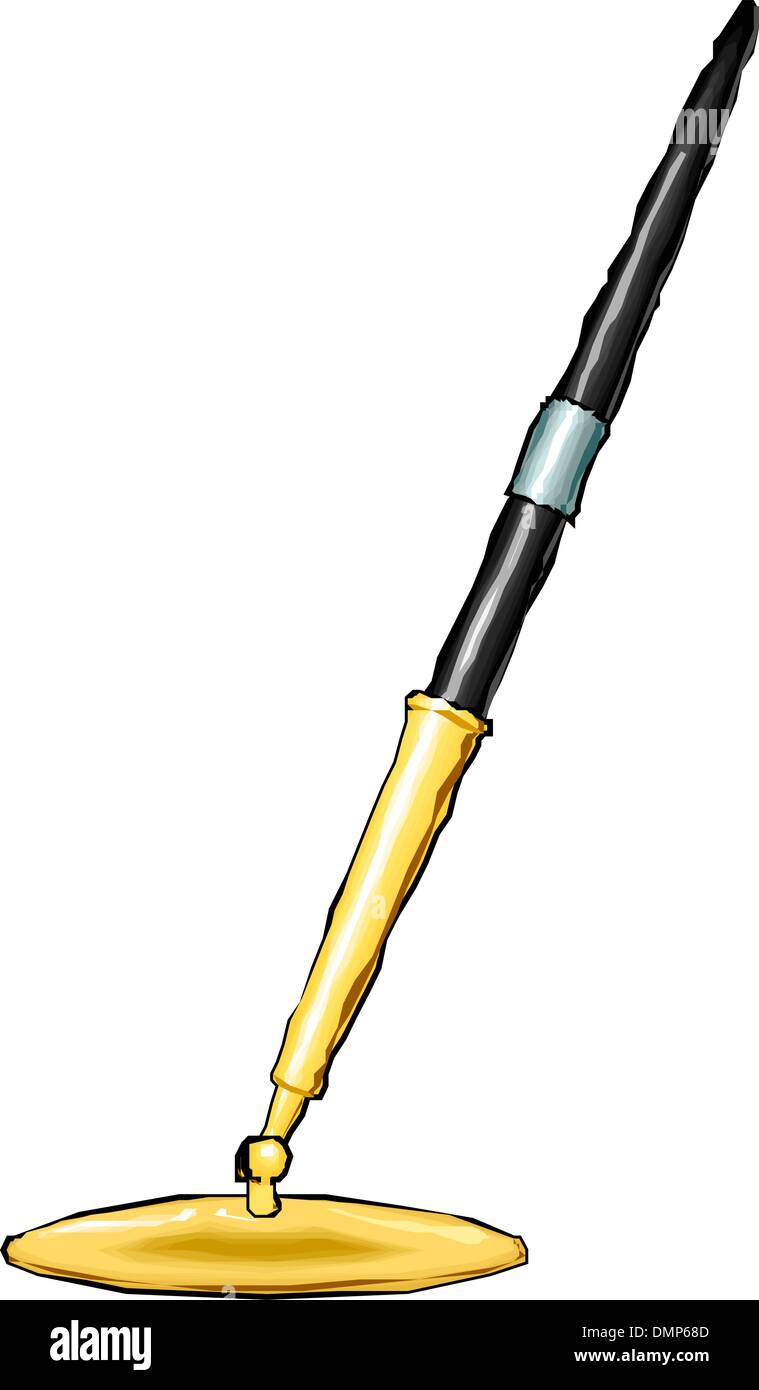 Pen ink gold silver Stock Vector Images - Alamy
