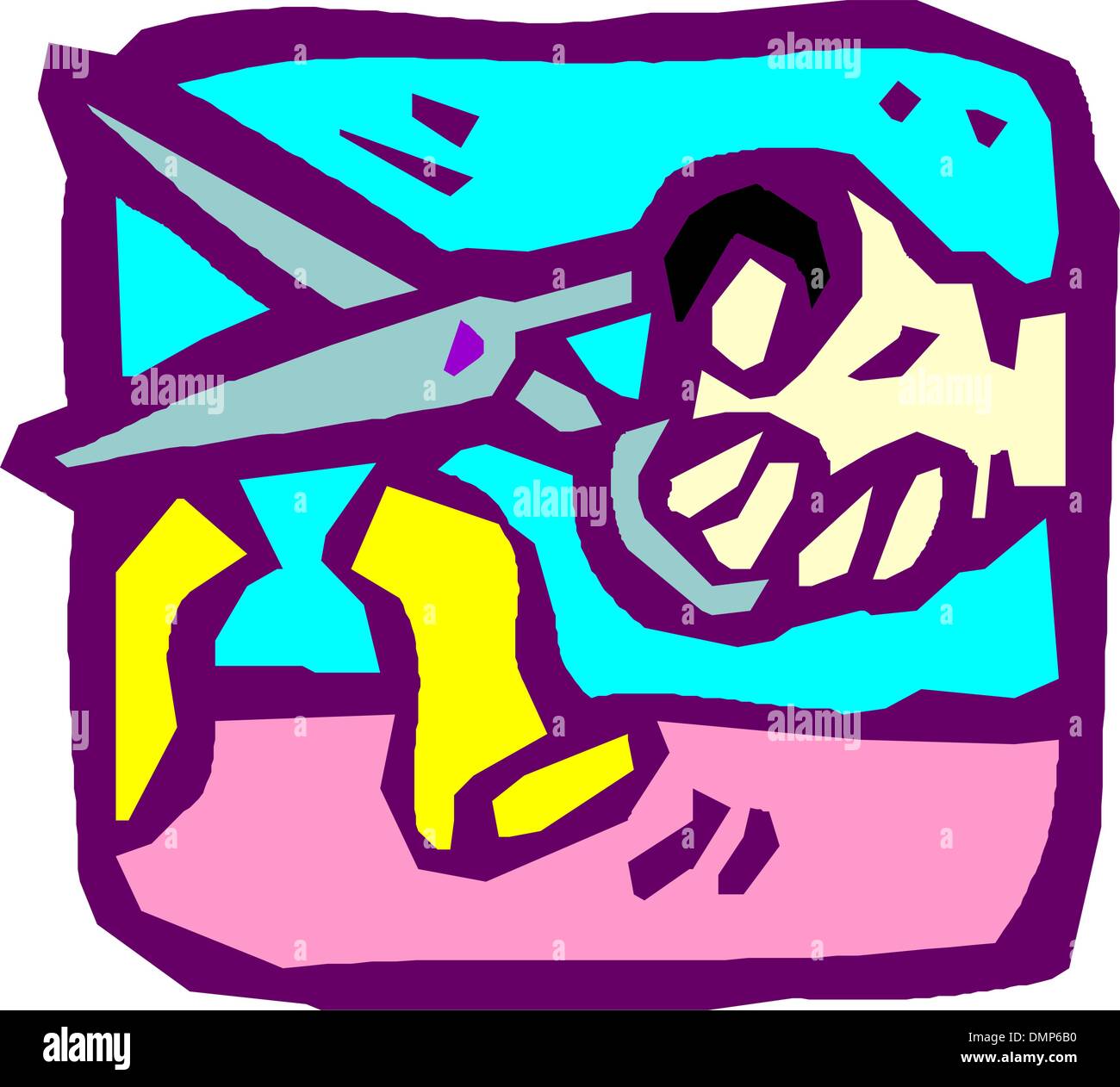 Scissors red ribbon opening Stock Vector Images - Alamy