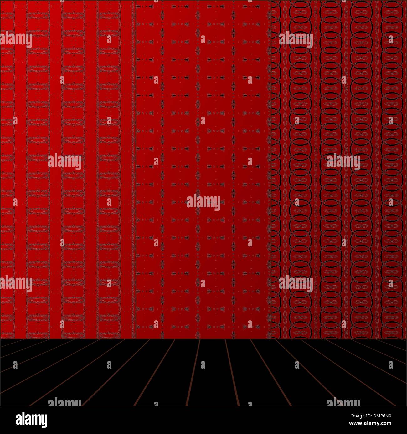 Red Room with set seamless and wooden floor Stock Vector Image & Art ...