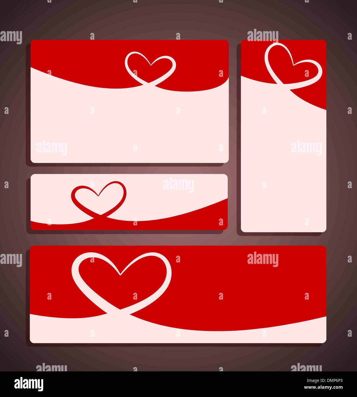 Set paper objects heart Stock Vector Images - Alamy