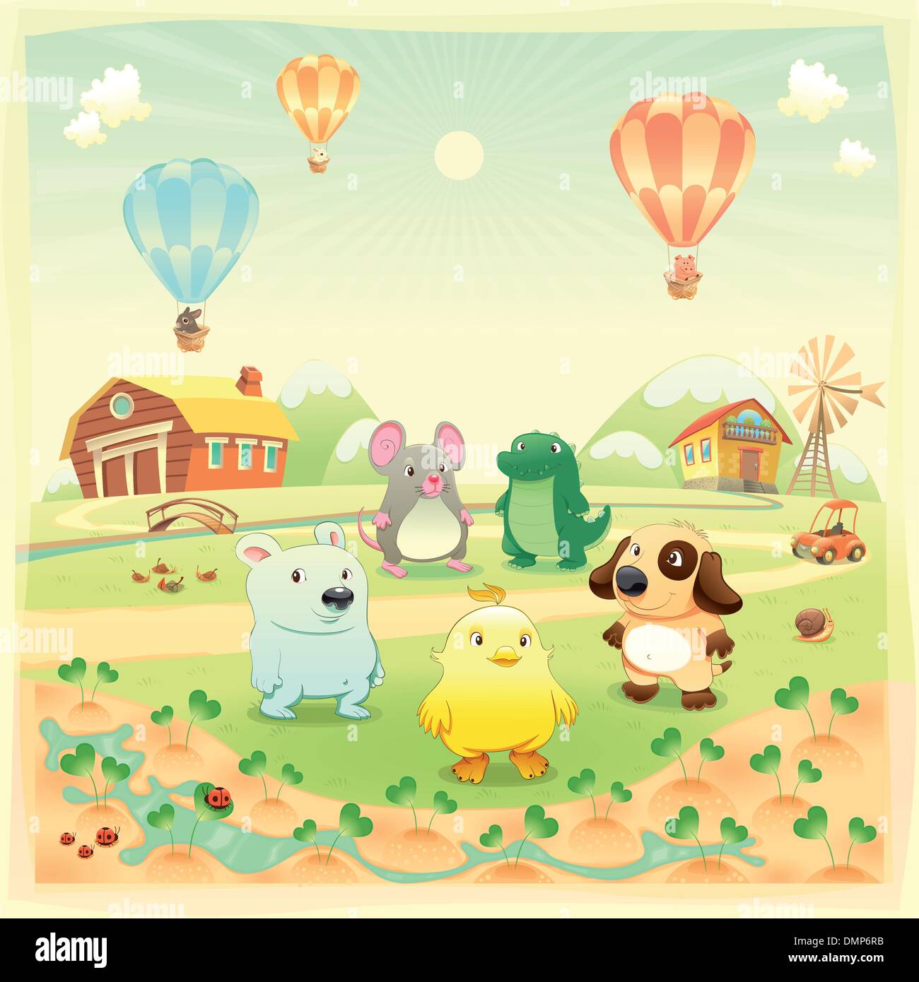 Baby farm animals in the countryside Stock Vector Image & Art - Alamy