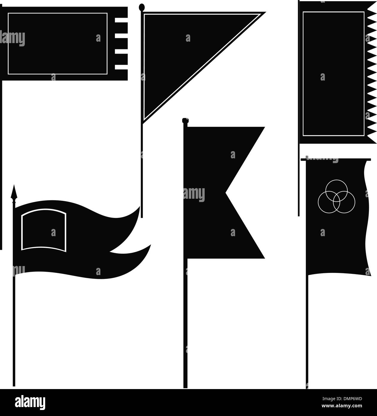 Set of vector silhouettes of military flags Stock Vector Image & Art ...