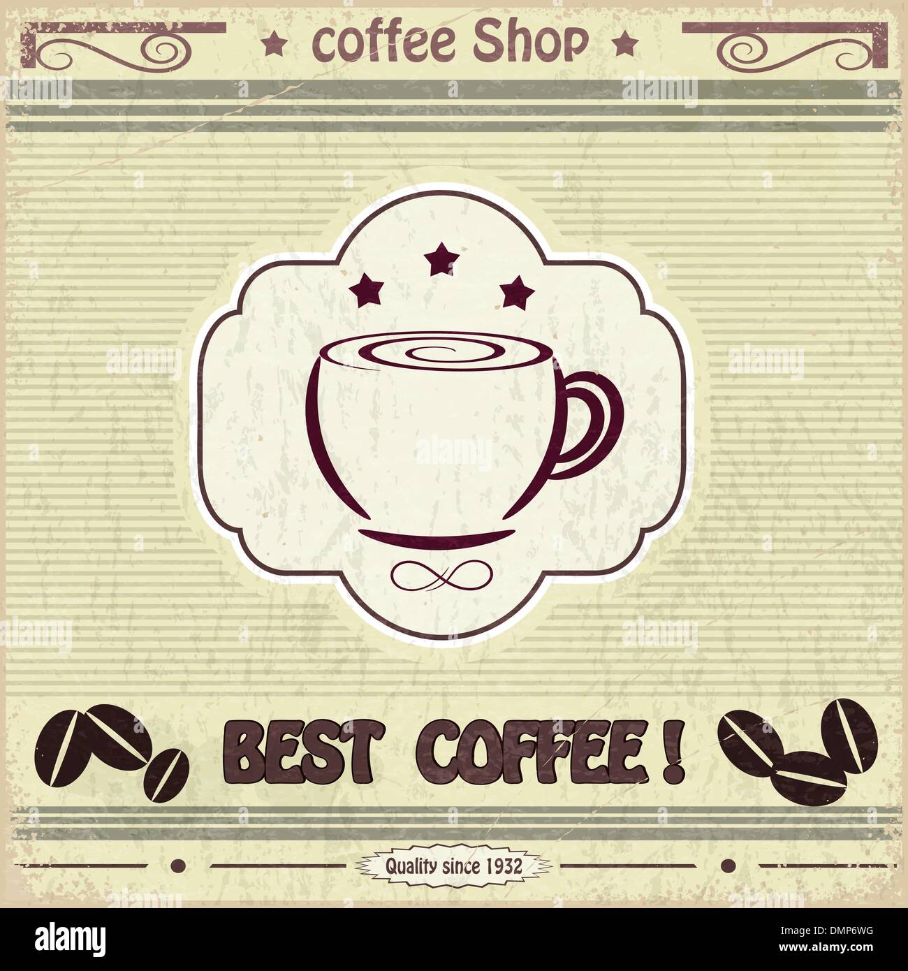 Vintage label coffee shop Stock Vector Image & Art - Alamy