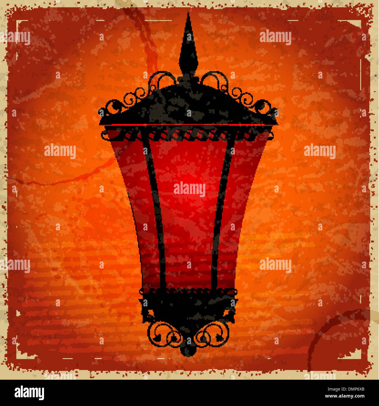 Vintage card with a picture of red light Stock Vector Image & Art - Alamy