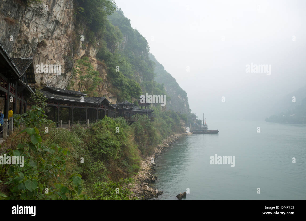 Cliff-walk along the Daning River in Three Gorges area China Stock ...