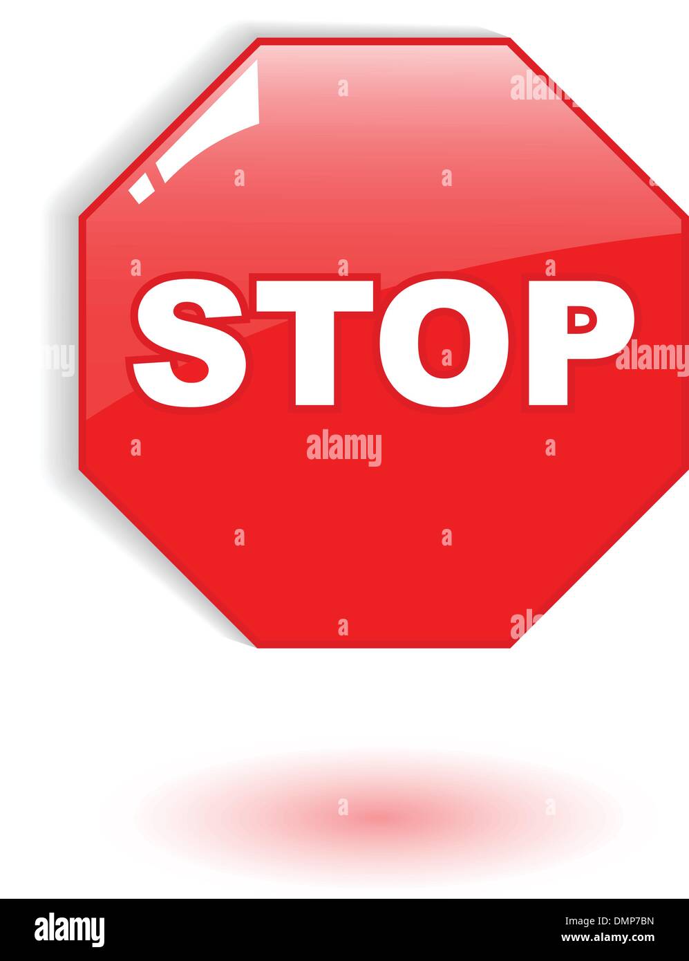 the red vector stop symbol on white Stock Vector Image & Art - Alamy