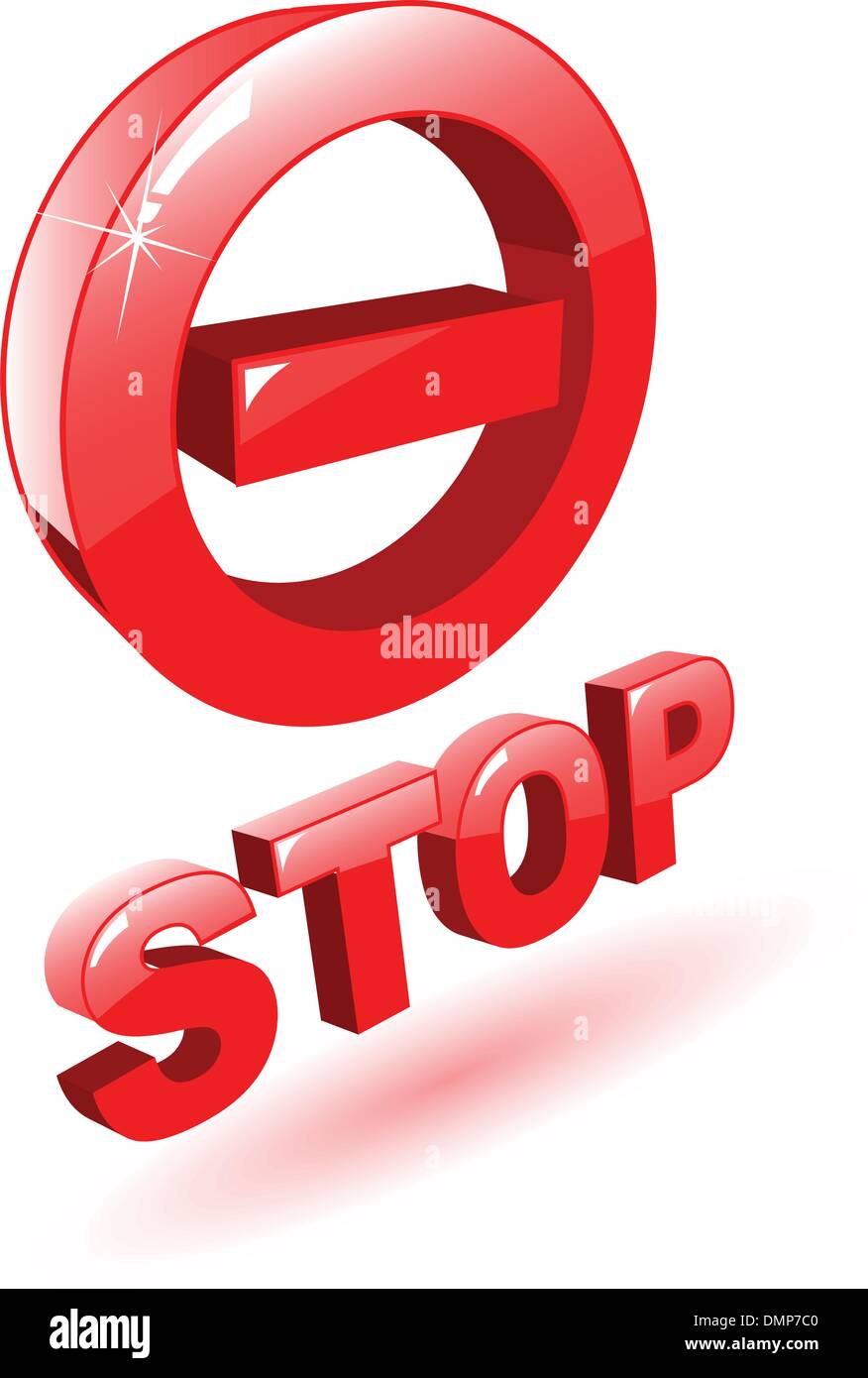 the 3d red vector stop symbol on white Stock Vector Image & Art - Alamy
