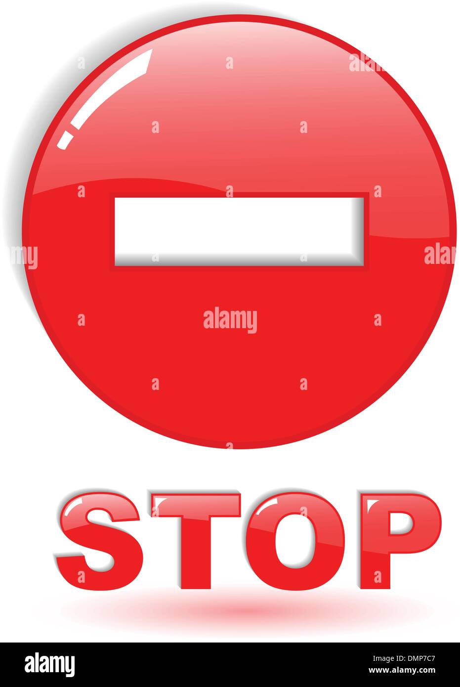 the red vector stop symbol on white Stock Vector Image & Art - Alamy