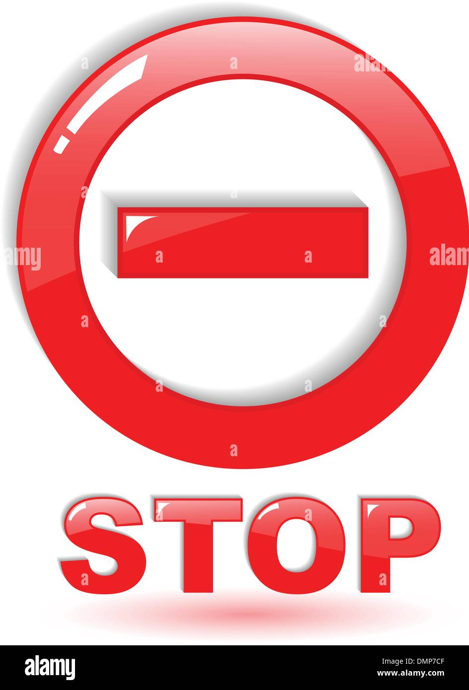 the red vector stop symbol on white Stock Vector Image & Art - Alamy