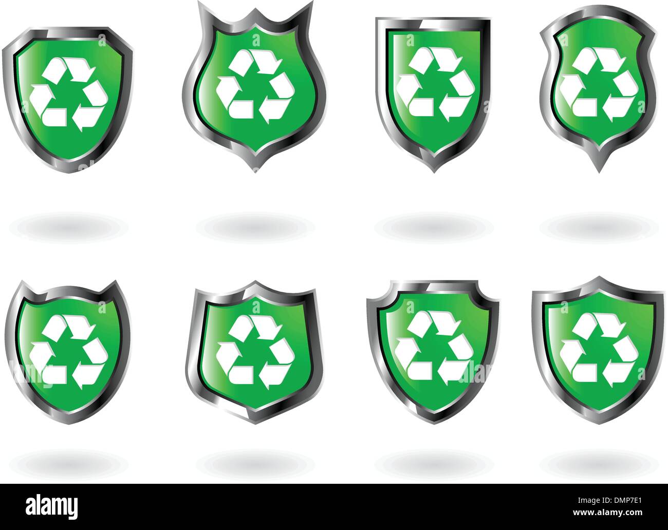 the set vector green shield Stock Vector Image & Art - Alamy